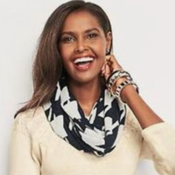 Talbots | Accessories | Talbots Bold Black Off White Houndstooth ...